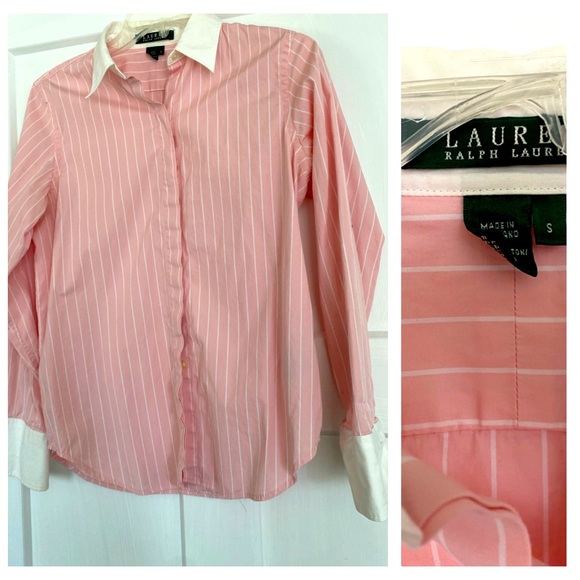 Polo Ralph Lauren | Tops | Pink White Striped Polo Button Up | Poshmark